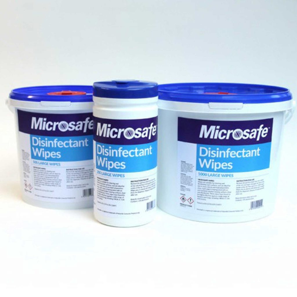 500 Microsafe Disinfectant Wipes in a Tub - Avonlee Hygiene Supplies